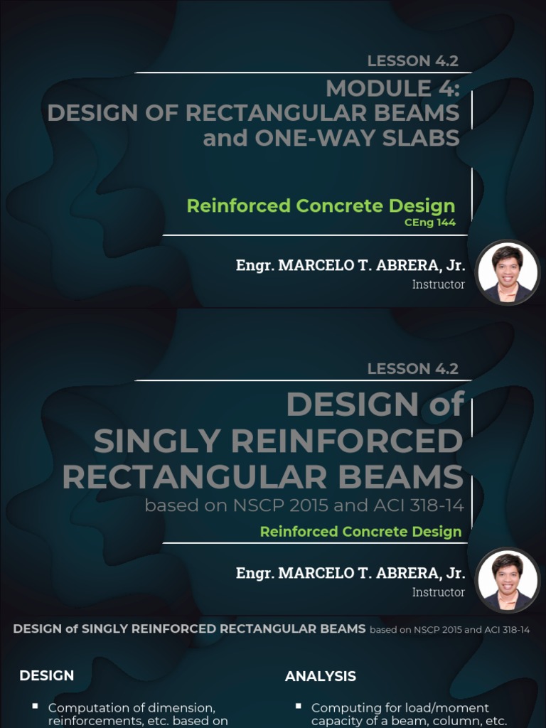 4.2 - Design of Singly Reinforced Rectangular Beams Based On NSCP 2015 ...
