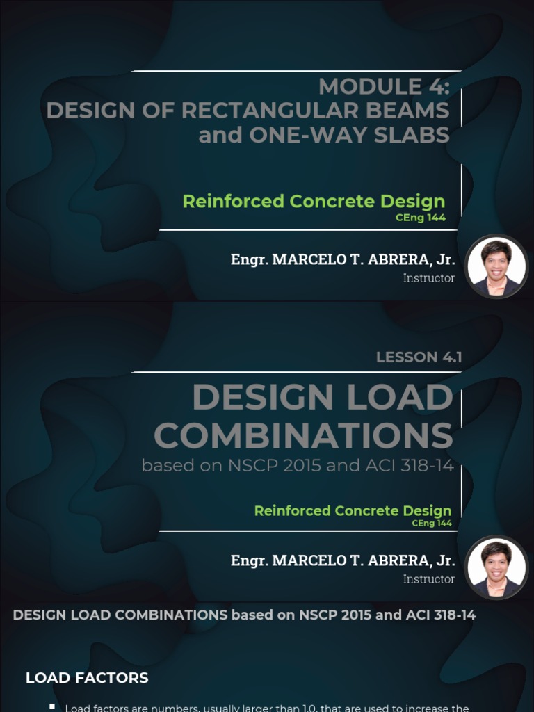 4.1 - Design Load Combination | PDF | Beam (Structure) | Reinforced ...