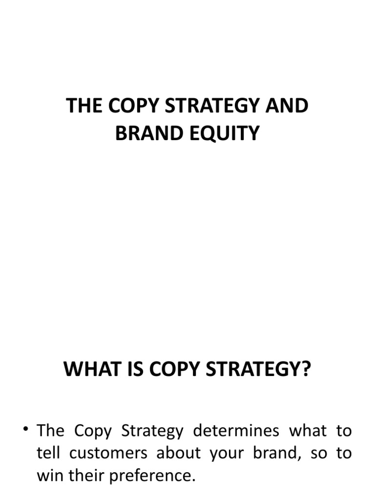 The Copy Strategy and Brand Equity | PDF | Brand | Communication
