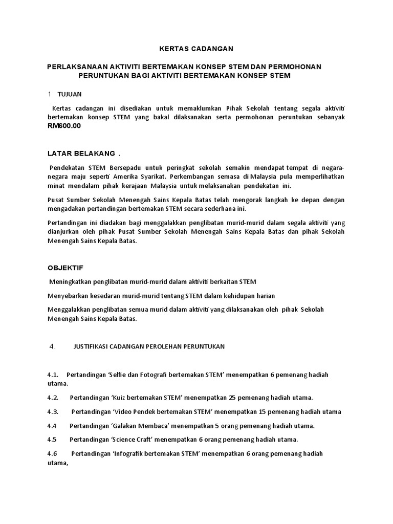 STEM Activities Proposal | PDF