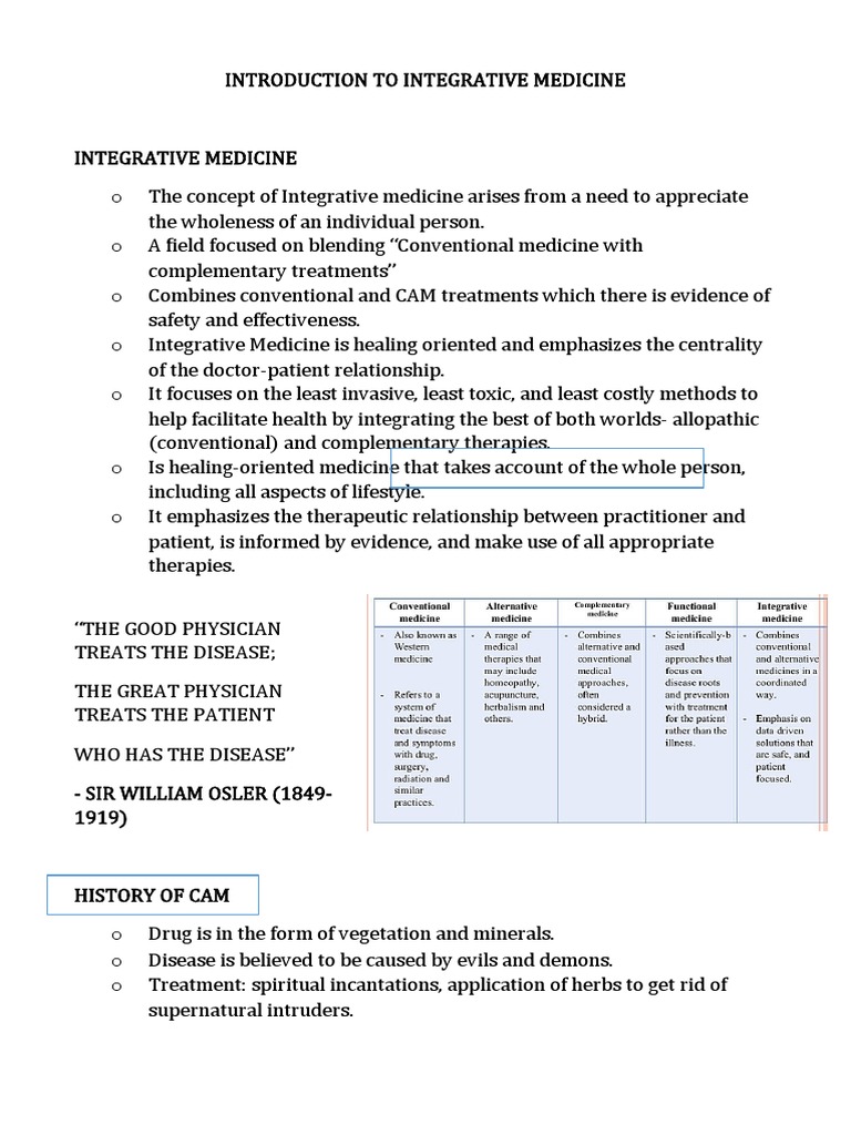 Introduction To Integrative Medicine | PDF | Alternative Medicine ...