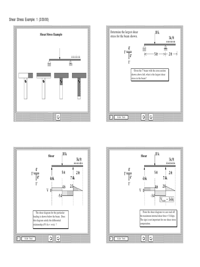 Shear Stress Example | PDF | Bending | Shear Stress