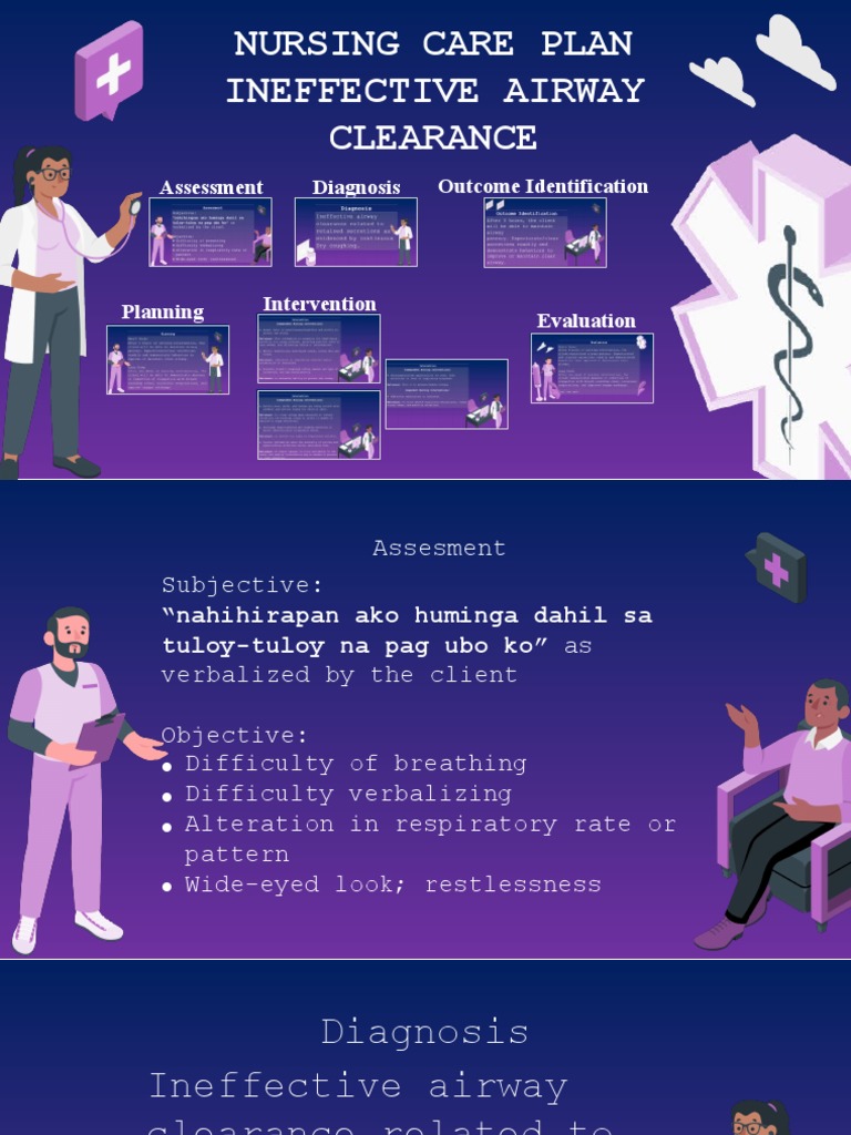 Nursing Care Plan Ineffective Airway Clearance: Assessment Diagnosis Outcome Identification ...