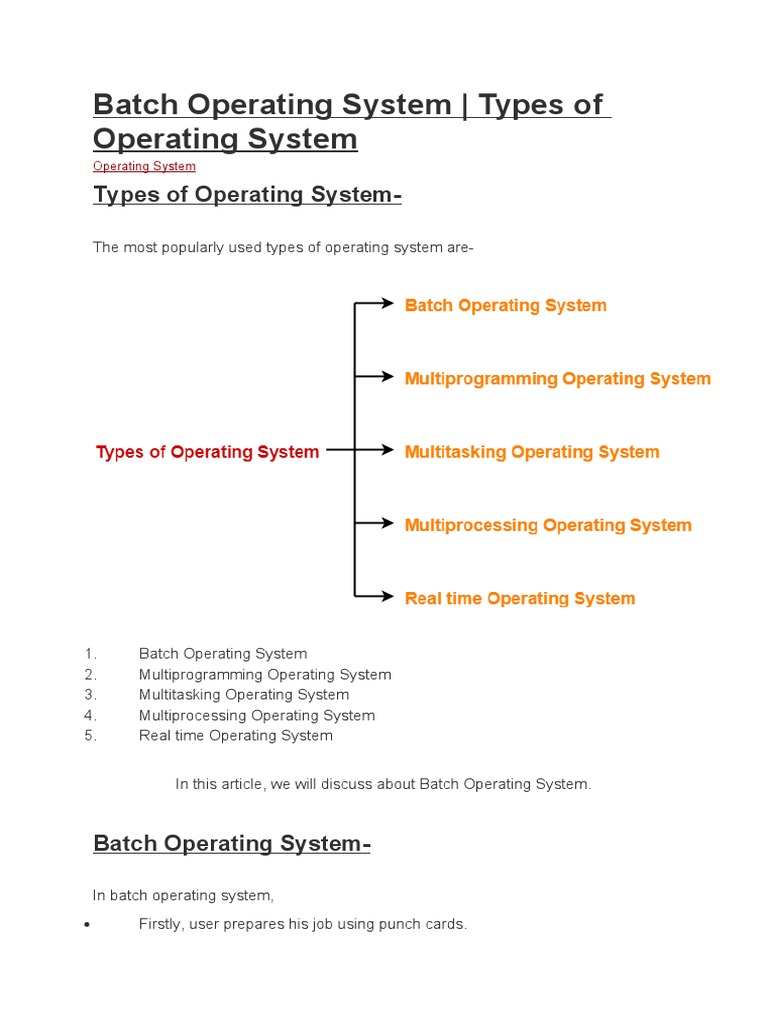 An In Depth Look At Batch Operating Systems Characteristics Advantages And Disadvantages 