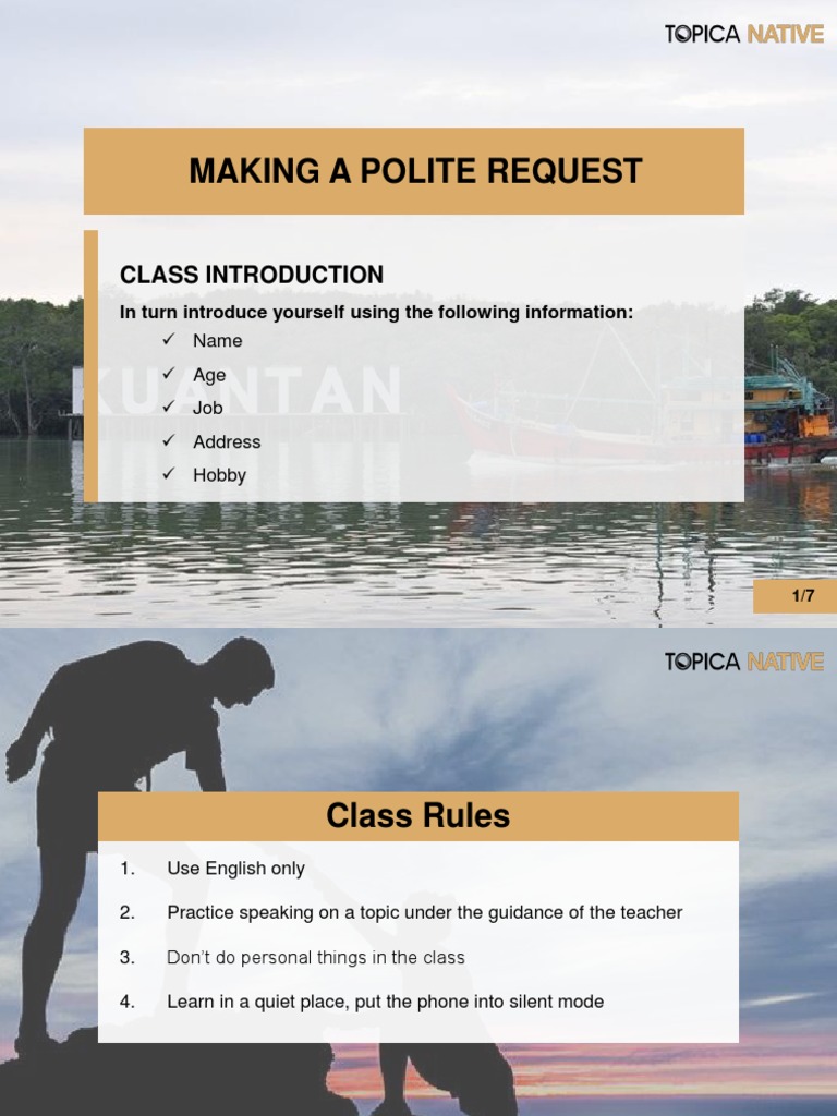 Class Introduction: Making Polite Requests | PDF | English Language ...