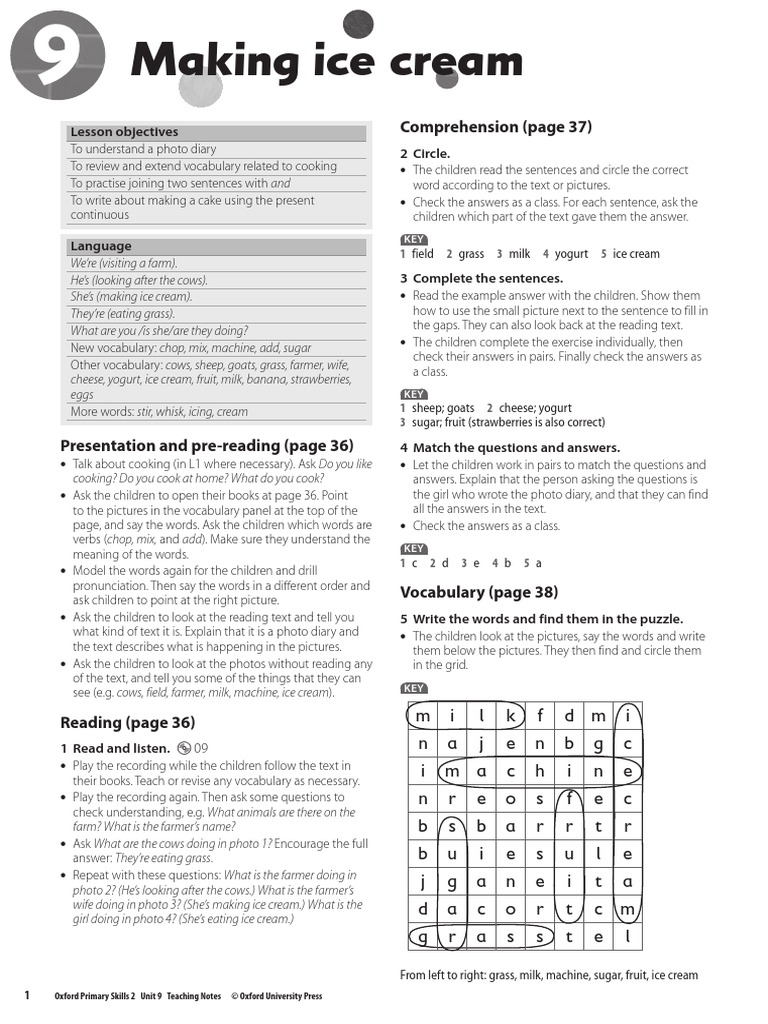 Making Ice Cream: Comprehension (Page 37) | PDF | Cakes | Biscuit