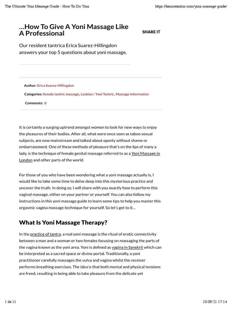 Yoni Massage: A Complete How-To Guide | PDF | Clitoris | Orgasm