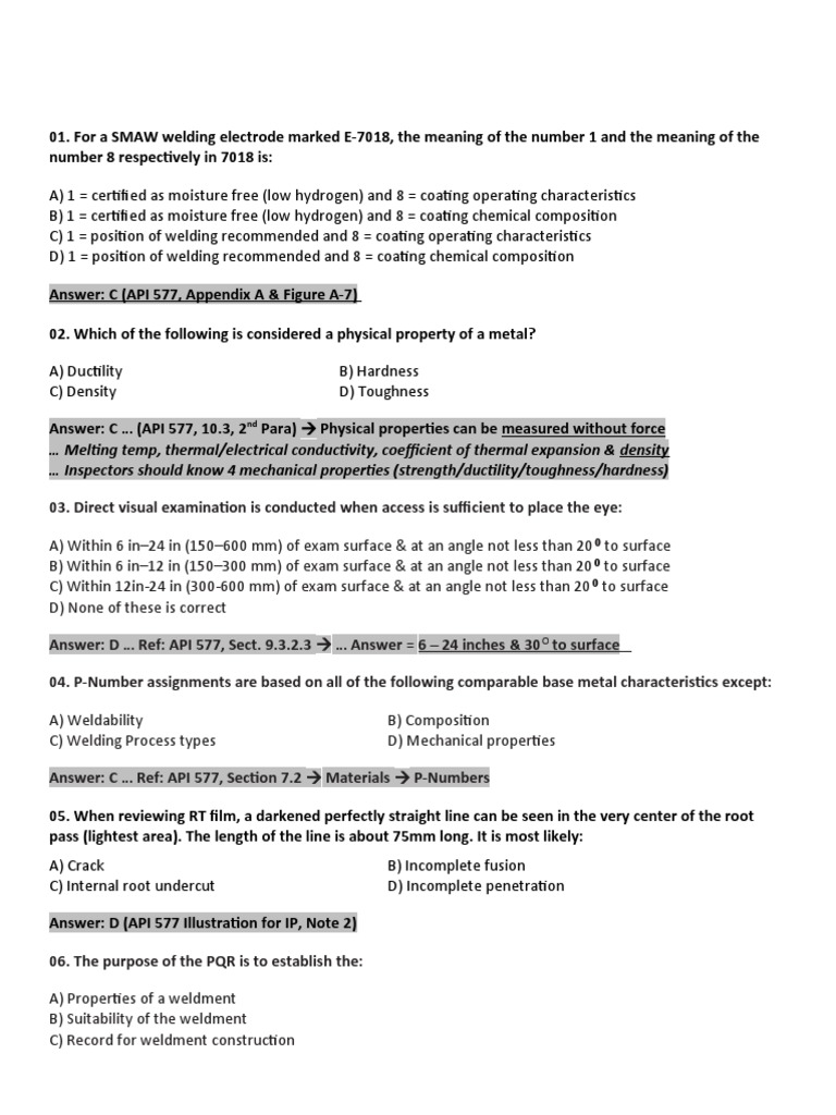 Api 577 Reponse01 | PDF | Construction | Welding