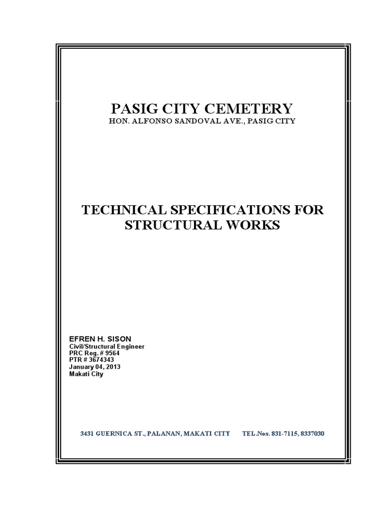 Technical Specifications (STRUCTURAL) | PDF | Concrete | Specification ...
