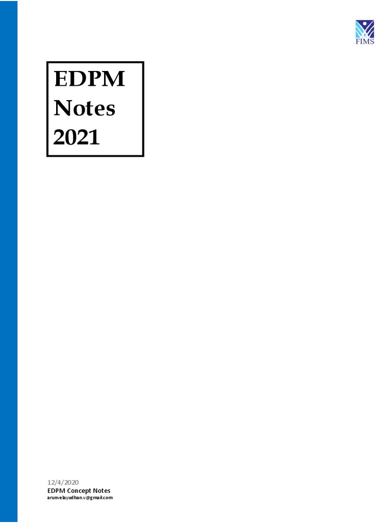 EDPM Notes 2021 | PDF | Net Present Value | Feasibility Study