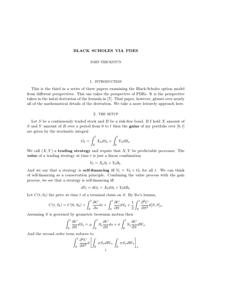 Black Scholes PDE | Download Free PDF | Black–Scholes Model | Applied ...