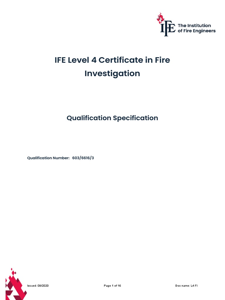 IFE Level 4 Certificate in Fire Investigation | PDF | Fires | Test ...