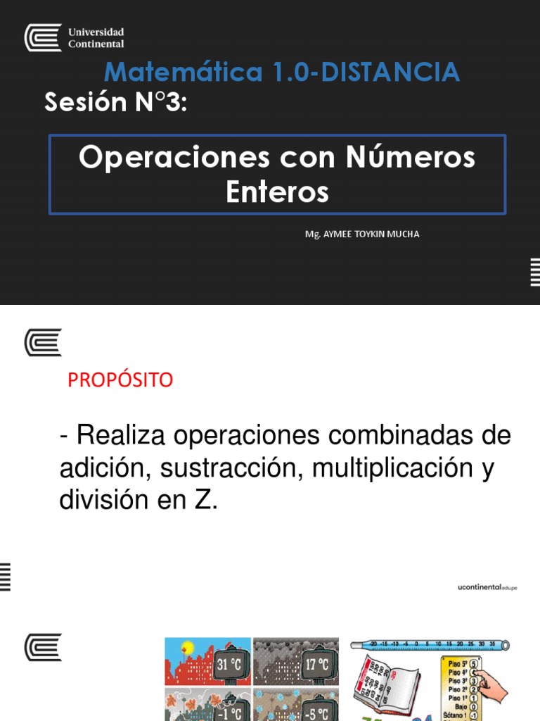 Semana 1-Sesión N°3 - Operaciones Combinadas en Z | PDF | Entero ...