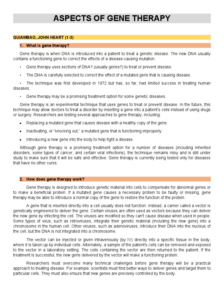 An In-Depth Exploration of Gene Therapy: Its Techniques, Applications ...