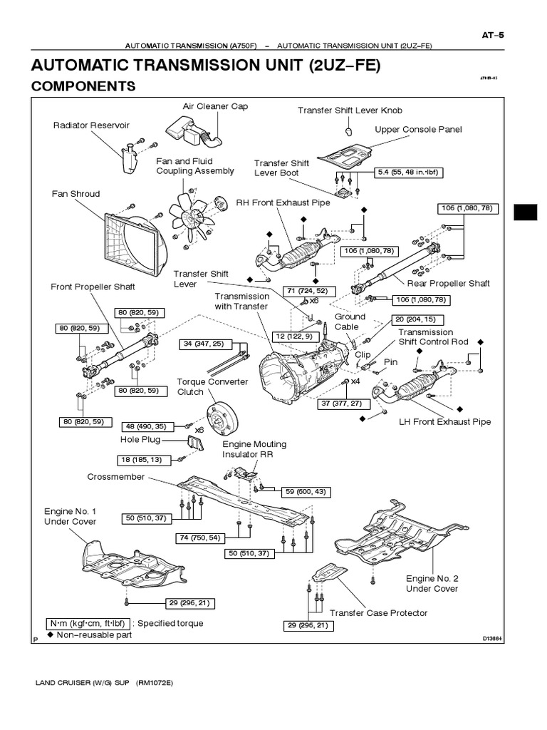 Automatic Transmission Unit (2uz Fe) : Components | PDF | Transmission ...