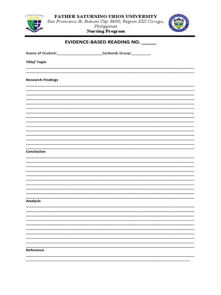 Evidence Based Reading Format | PDF | Health Care | Cognition