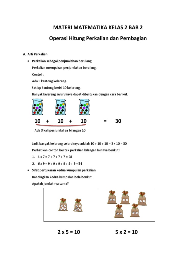 Materi Perkalian dan Pembagian Kelas 2 | PDF