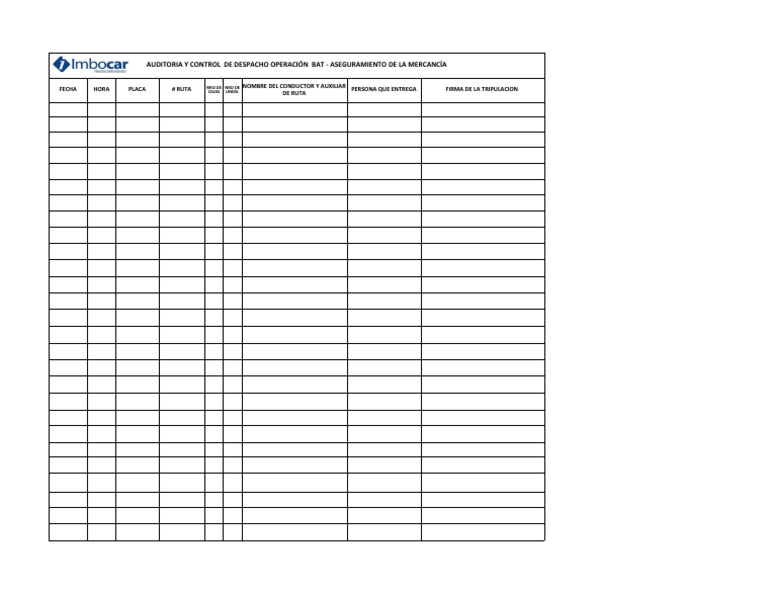 Control de Despacho y Auditoría BAT | PDF