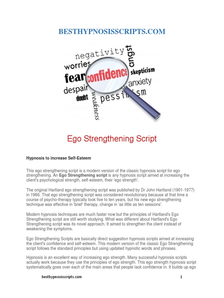 BHS 222 Ego Strengthening Script | PDF | Hypnosis | Psychotherapy