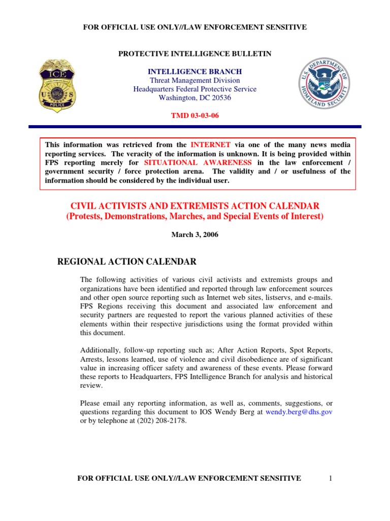 Protective Intelligence Bulletin | PDF | Public Sphere | Government