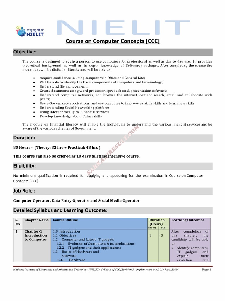 Ccc Syllabus | Pdf