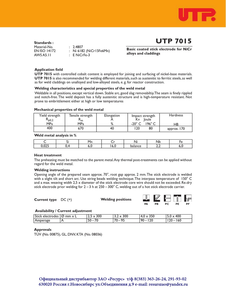 UTP-7015 | PDF | Construction | Welding