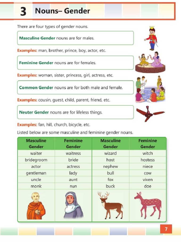 Masculine And Feminine Gender Examples