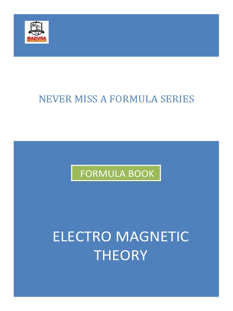 MCC Emt Never Miss A Formula | PDF | Magnetic Field | Electric Field