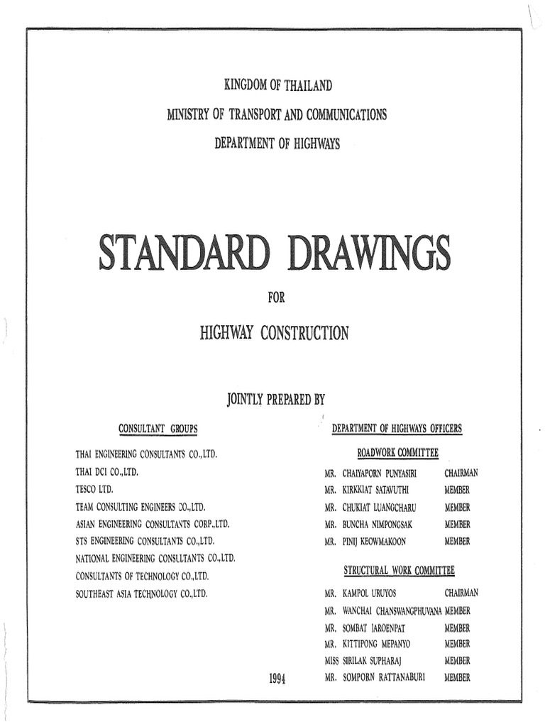 Standard Drawing For Highway Construction | PDF