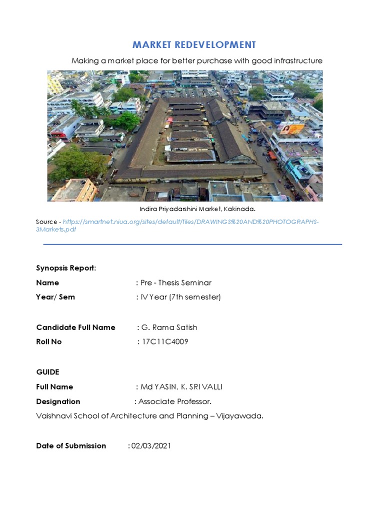 Market Redevelopment for Better Shopping Experience | PDF | Market ...