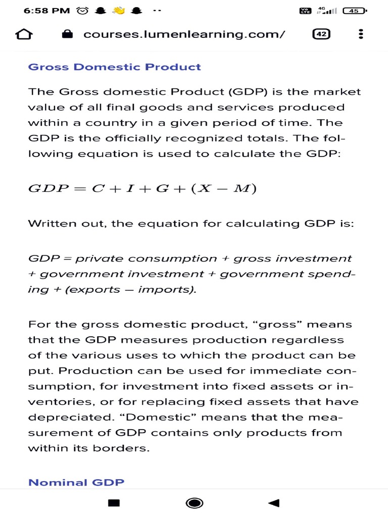 Real vs Nominal GDP Explained | PDF | Gross Domestic Product | Real ...