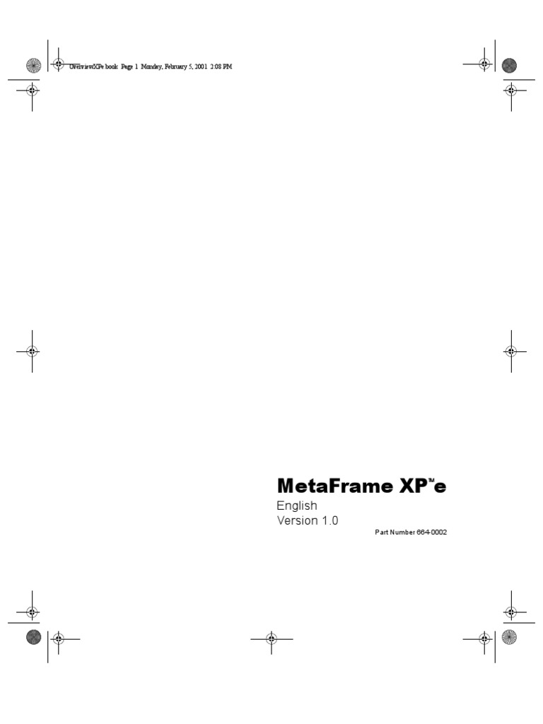 Metaframe XP E: English | PDF | Citrix Systems | Windows Xp