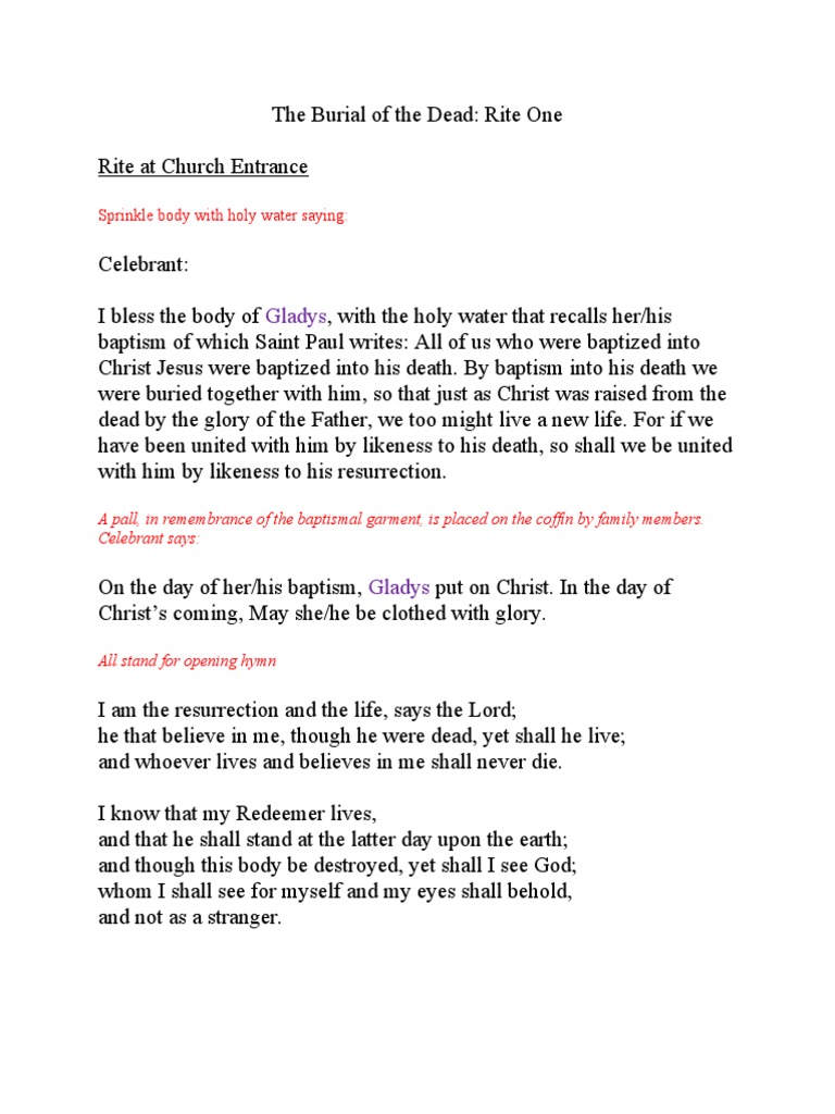 Episcopal Funeral Rite | PDF | Eucharist | Baptism