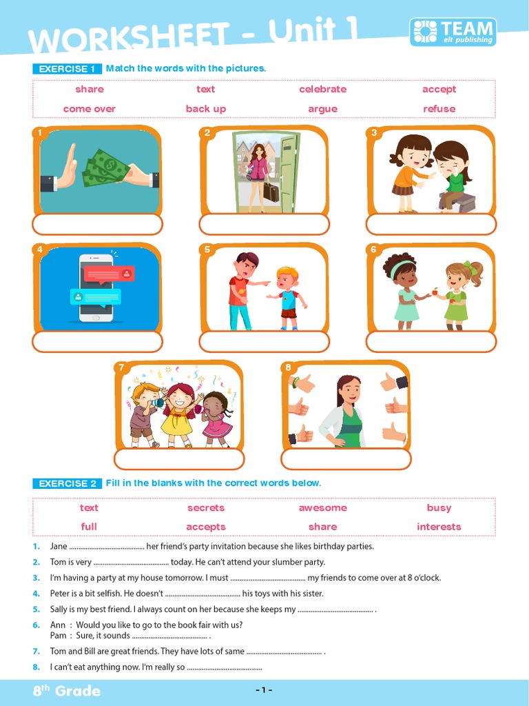 Worksheet - Unit 1: 8 Grade | PDF