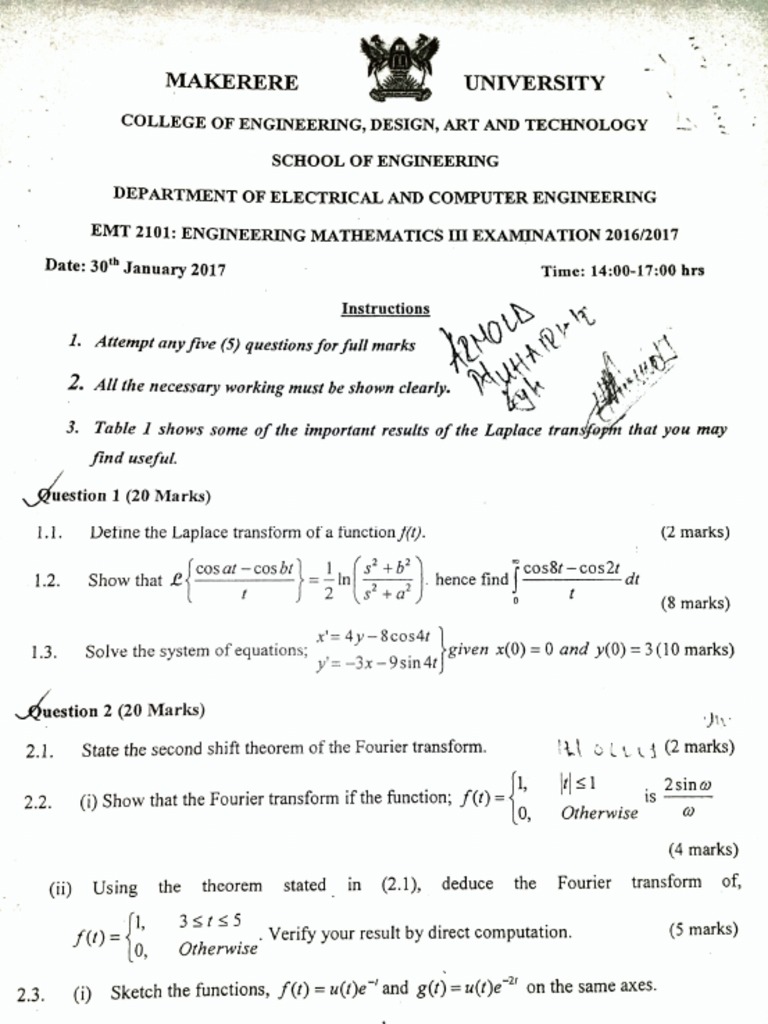 Question Bank Electrical Engineering Makerere University | PDF