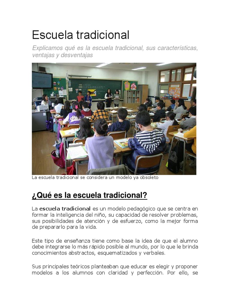 Escuela Tradicional | PDF | Aprendizaje | Pedagogía