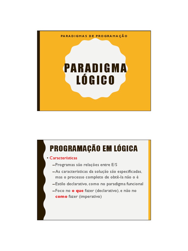 Aula3 Paradigma Logico | PDF | Lógica matemática | Matemática