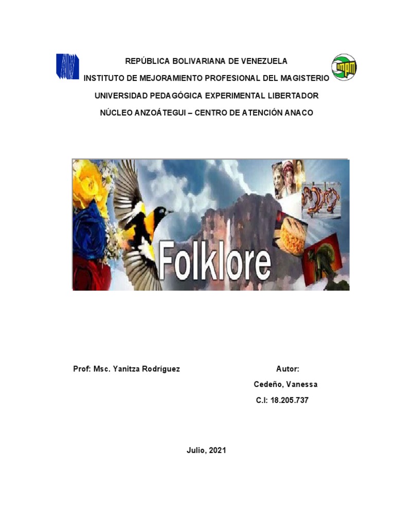 Origen y Significado de La Palabra Folklore | PDF | Folklore | Venezuela