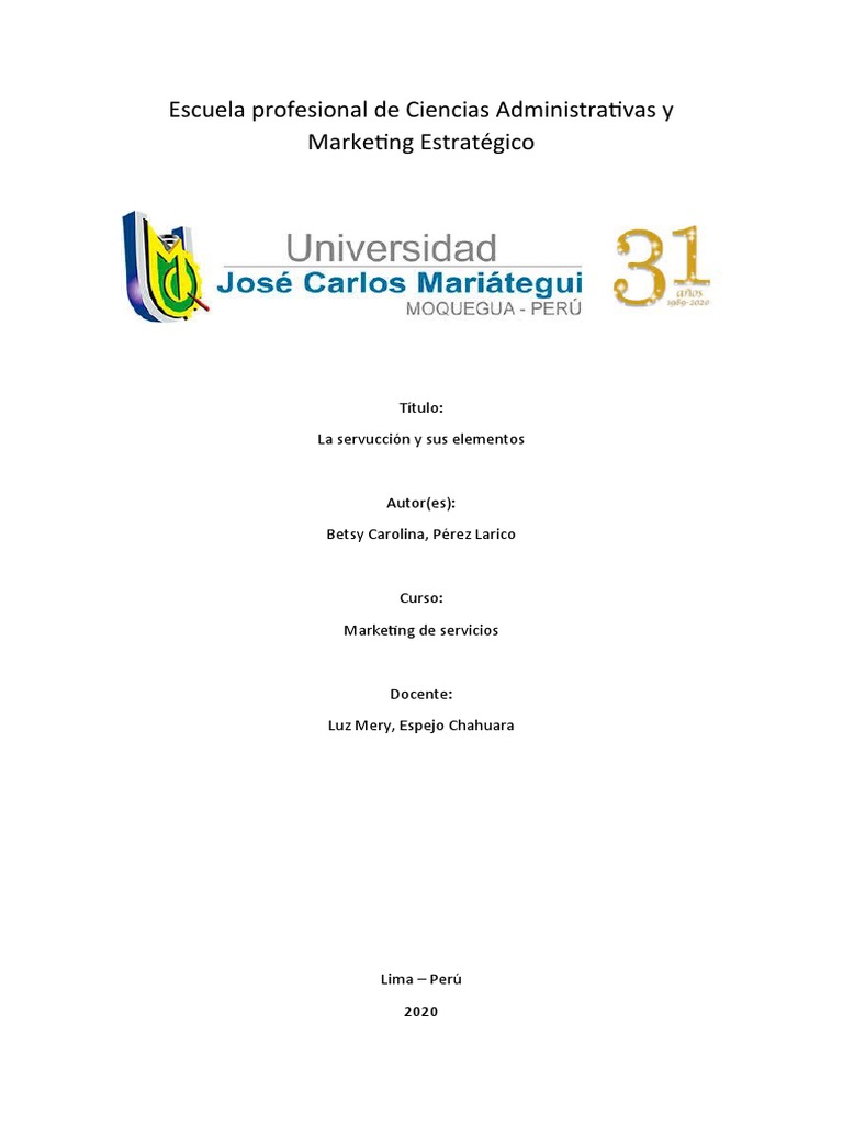 La Servucción y Sus Elementos | PDF | Calidad (comercial) | Marketing
