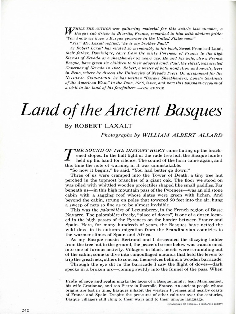 Land of The Ancient Basques: by Robert Laxalt | PDF | Basques | Spain