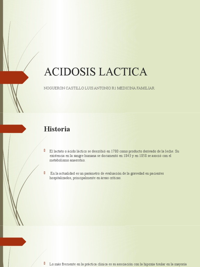 Acidosis Láctica: Tipos y Tratamiento | PDF | Ácido láctico ...