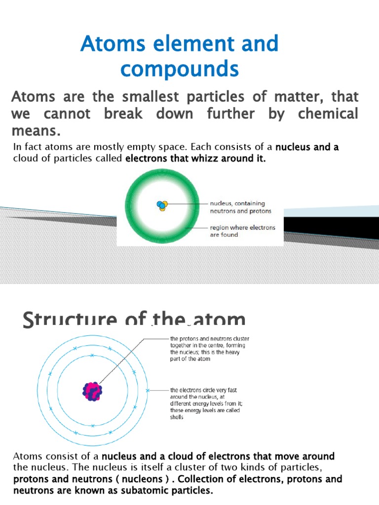 Atoms Element and Compounds | PDF | Atoms | Atomic Nucleus