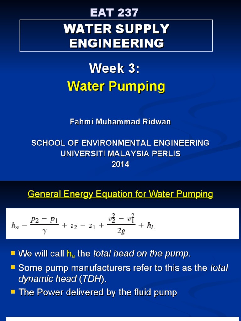 Water Pumping Engineering Overview | PDF | Pump | Pressure
