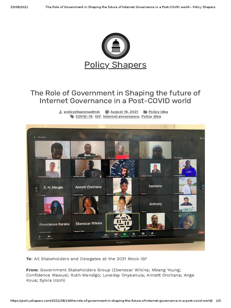 The Role of Government in Shaping The Future of Internet Governance in ...