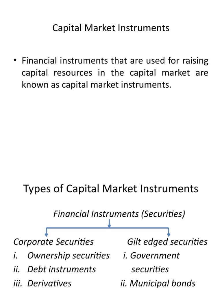 Capital Market Instruments | PDF | Securities (Finance) | Financial Capital