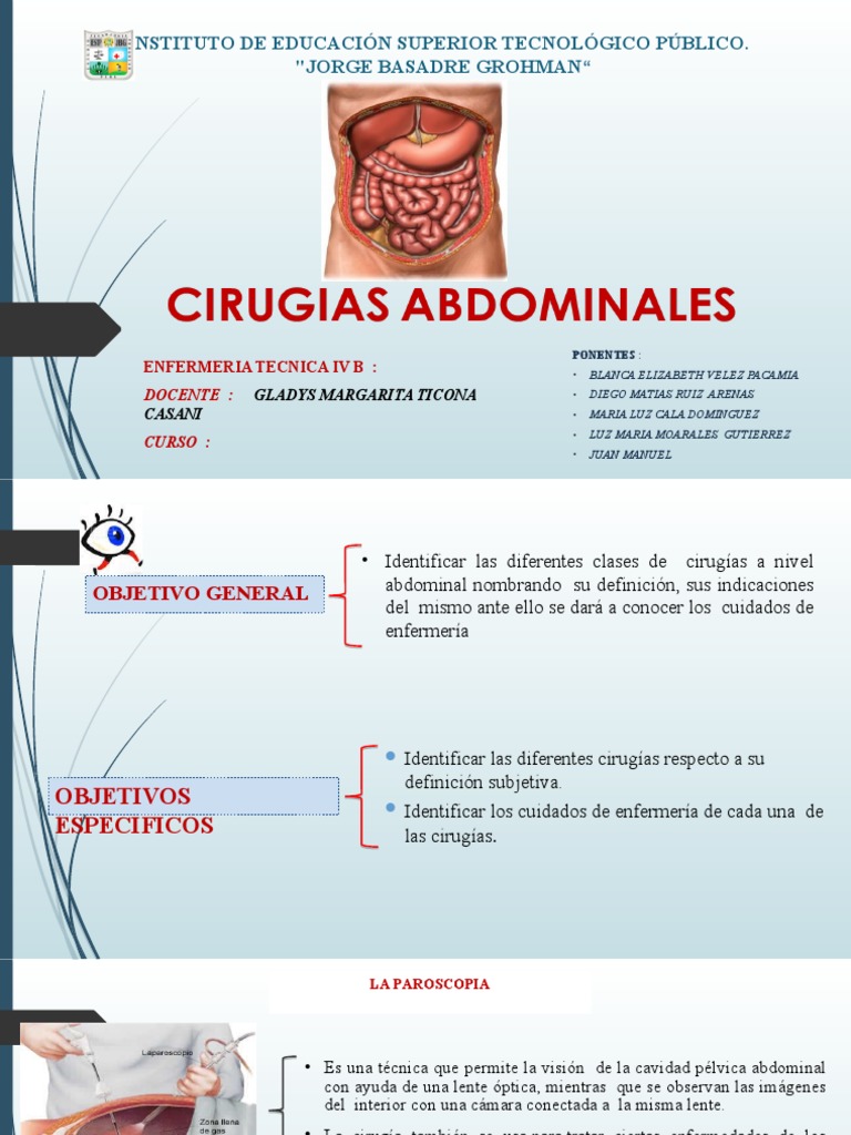 Diapositiva Cirugias Abdominales | PDF | Ciencias de la Salud | Especialidades Medicas