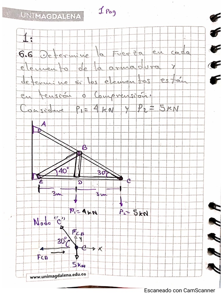 Ejercicio de Cerchas | PDF