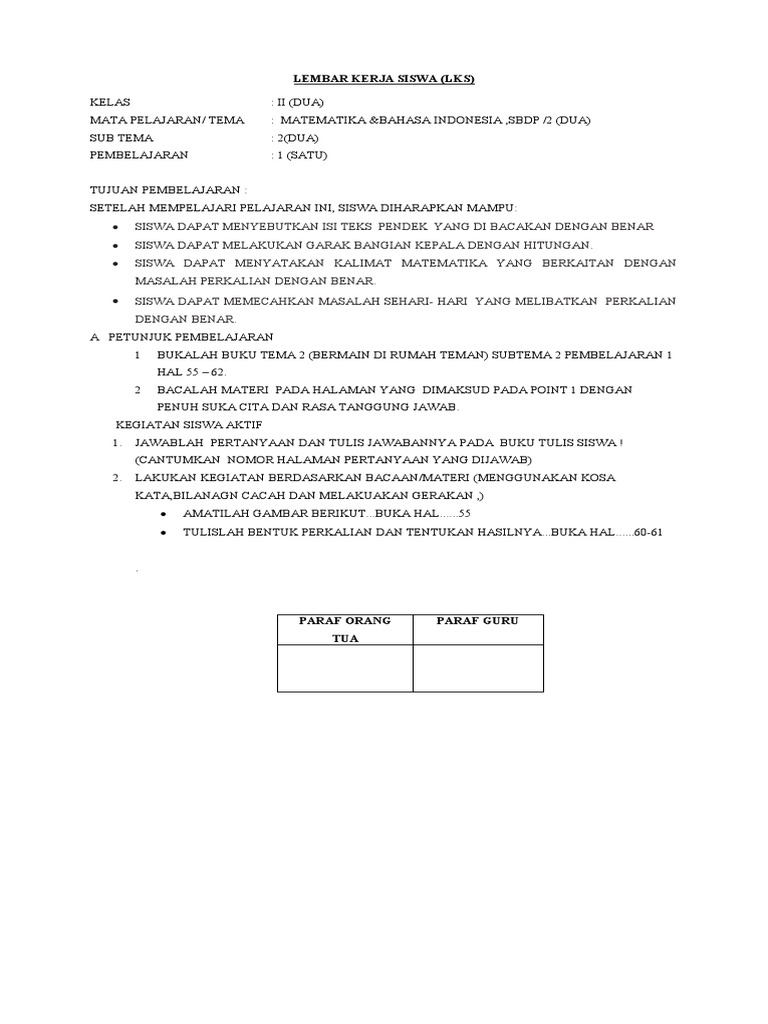 LKPD K2 T2 ST 2 | PDF | Kajian Bahasa Asing