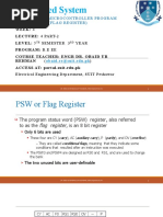 Lecture 6 PSW Register | PDF | Computer Science | Computing