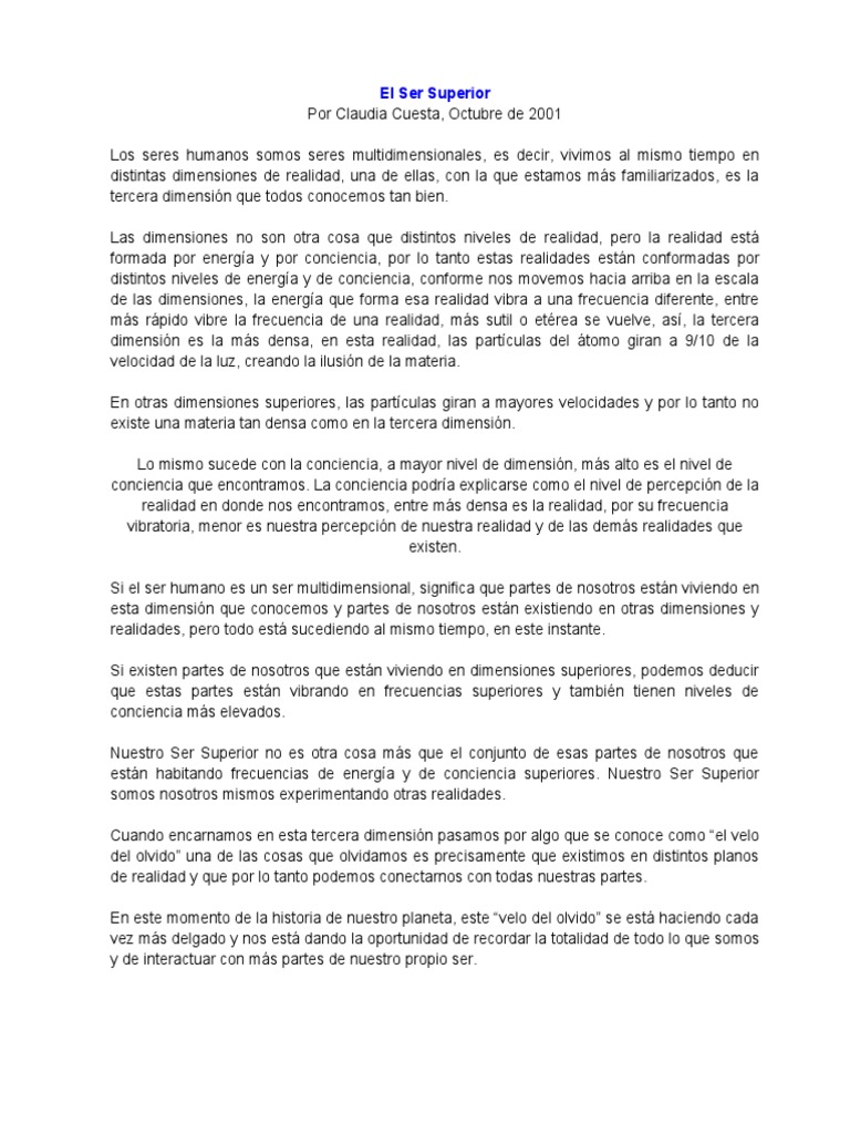 El Ser Superior | PDF | Realidad | Amor